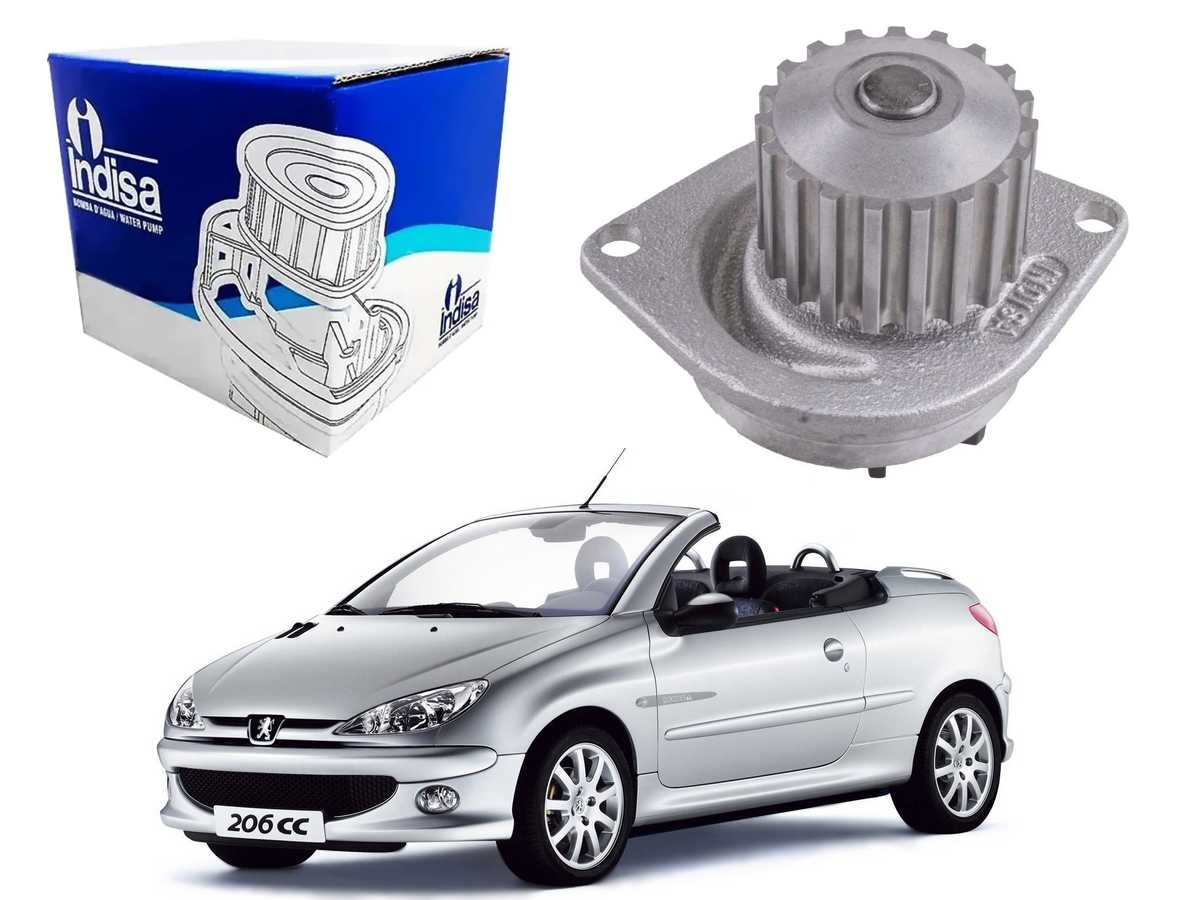 BOMBA DAGUA INDISA PEUGEOT 206 CC 1.6 16V 2000 A 2007 - Go! Mec Web